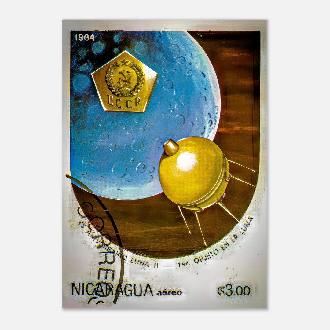 Luna II Moon Landing Stamp Poster – USSR Space History Art Print - Etsy