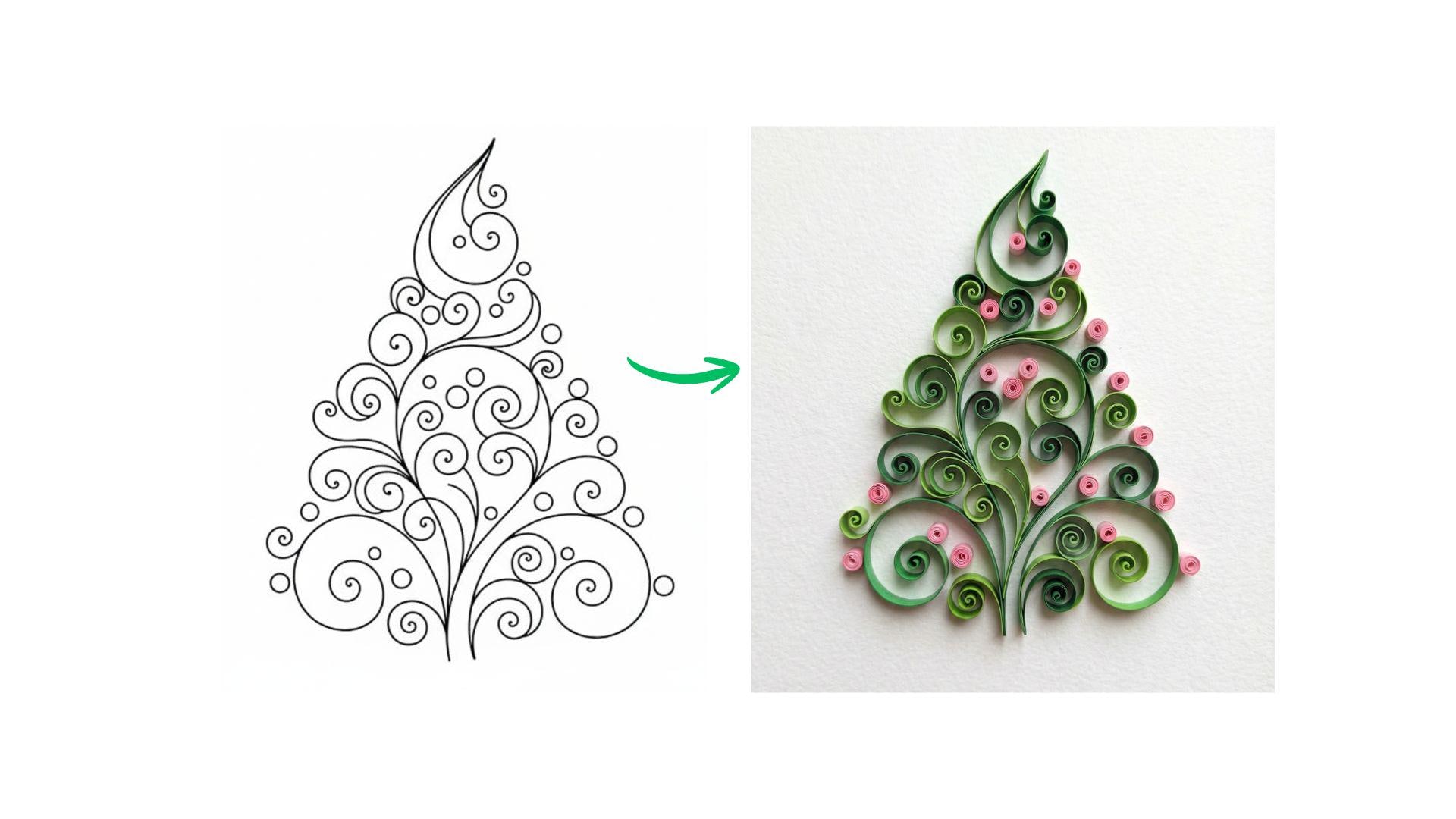 Christmas Quilling Patterns Bundle, 4 Festive Templates (digital ...