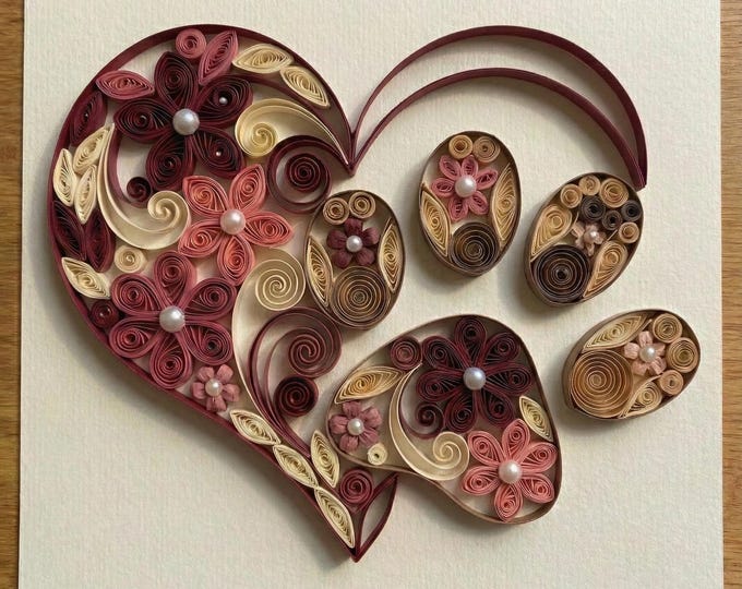 Quilled Paw Print Heart Craft Kit, DIY Holiday Craft (digital Download ...