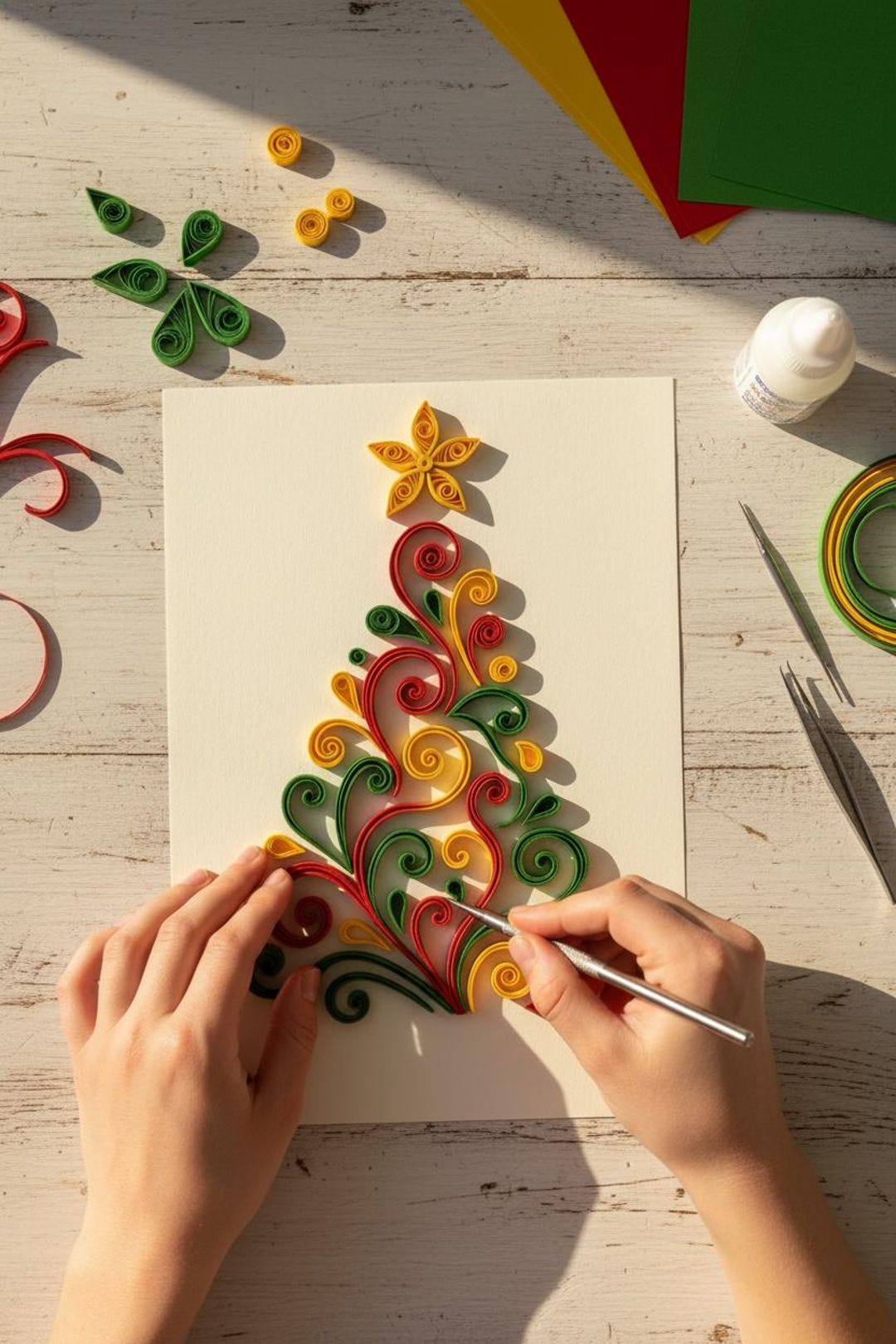 Quilled Christmas Tree Craft Kit, DIY Holiday Craft (digital Download ...