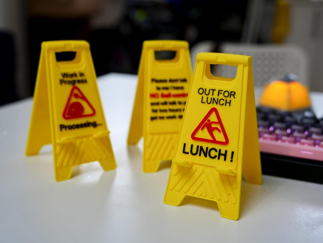 Funny Mini Desk Signs | 3D Printed Office Humor, Phone Stand ...