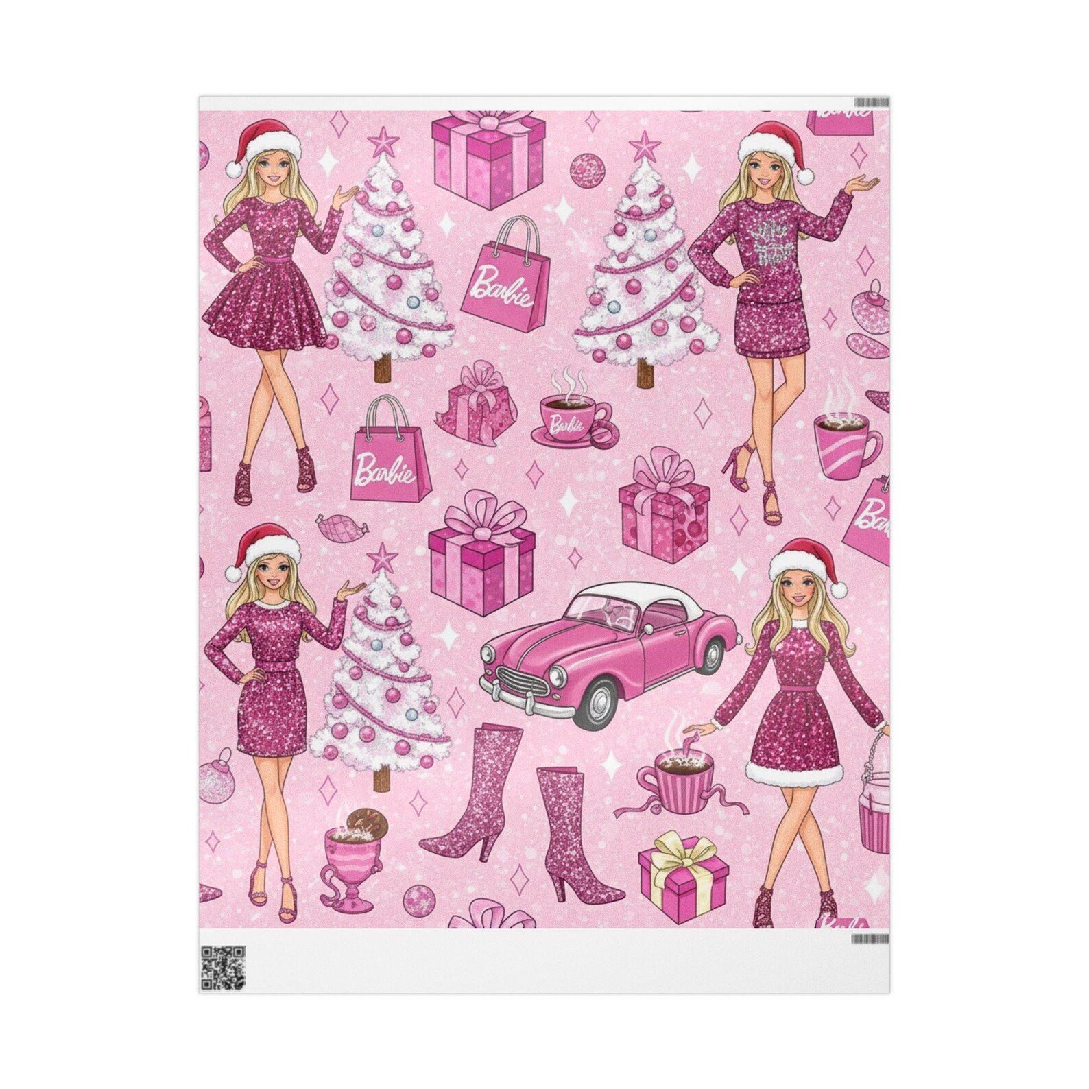 Barbie Christmas Wrapping Paper - Etsy