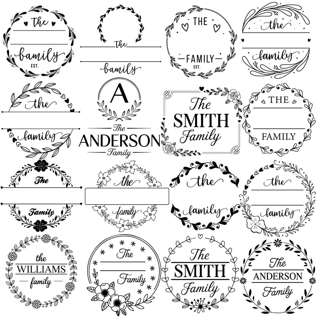 Family Name Monogram Svg, Split Family Monagram Svg, Split Monogram Svg ...