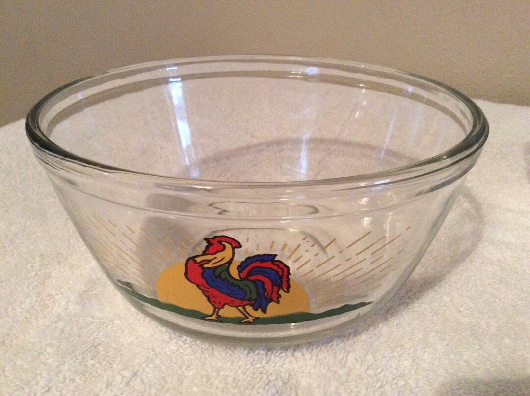 3 Anchor Hocking Bowls Mixing Bowls Serving Bowls Rooster Bowls - Etsy