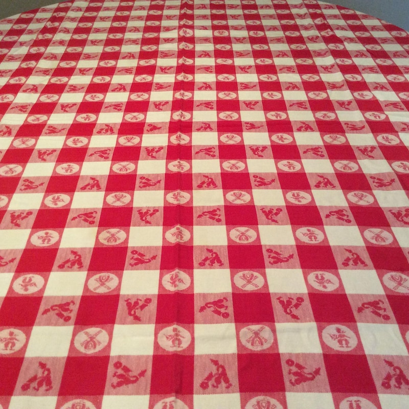 Red and White Tablecloth - Etsy