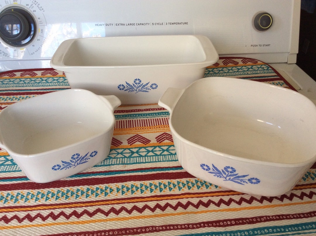Corningware Three Pc Set Corningware Cookware Blue Cornflower Grandma ...