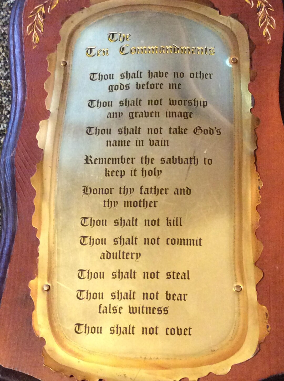 Vintage Home Interior Wall Plaque. Ten Commandments Plaque - Etsy