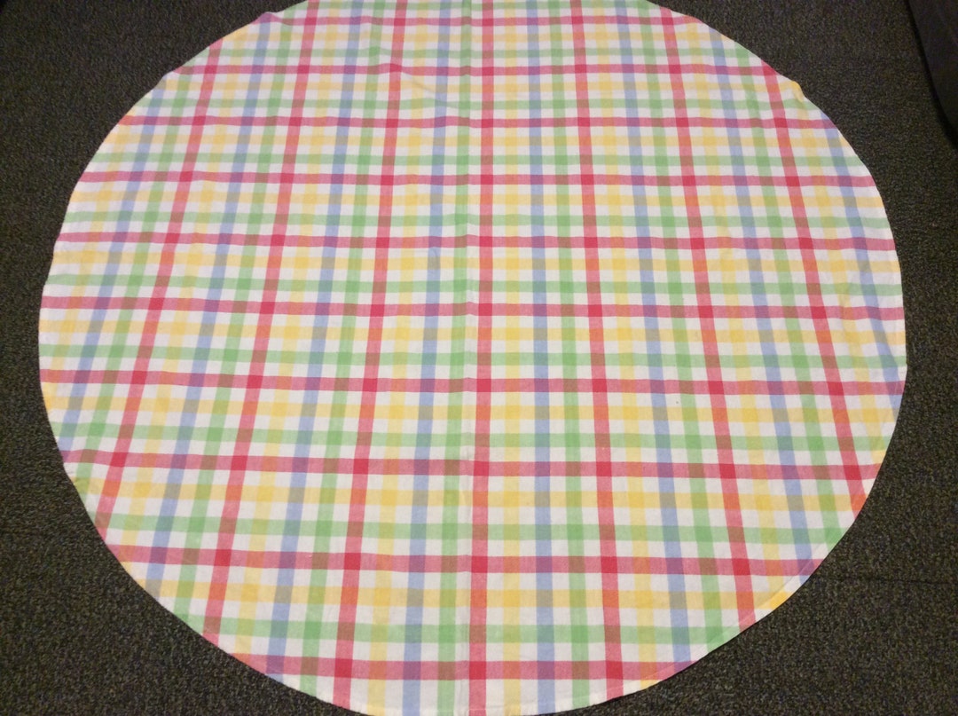 58inch Round Tablecloth, Pastel Checks - Etsy