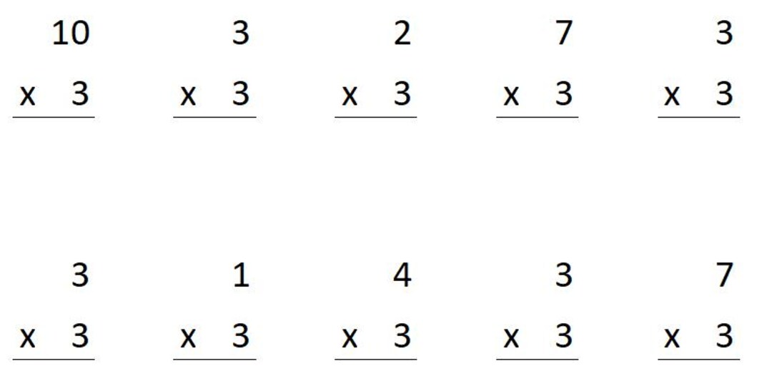 Multiplication (x3) Sheets With Answers - Etsy