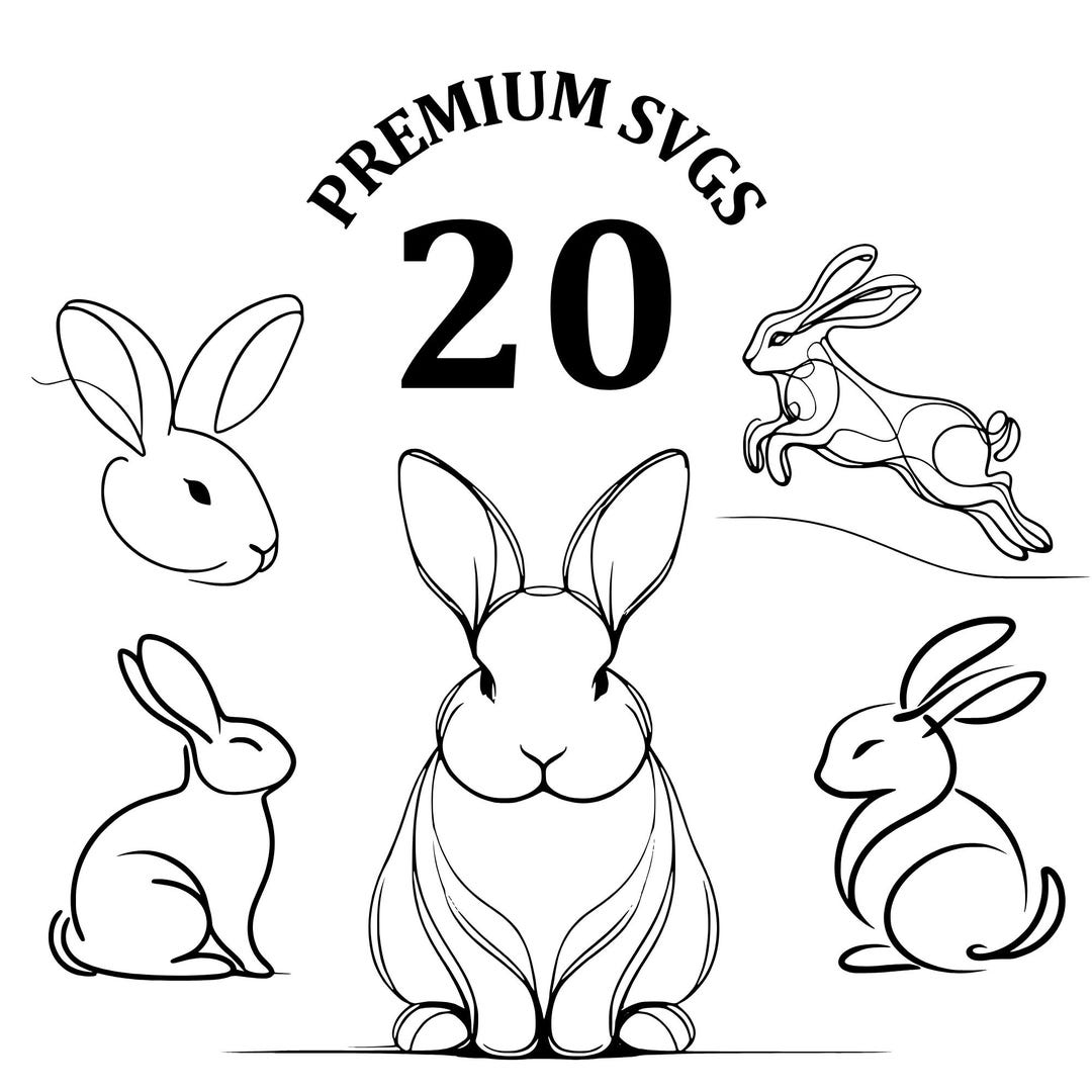 Easter SVG Bundle, 20 Bunnies Cut Files for Cricut & Silhouette, Bunny ...