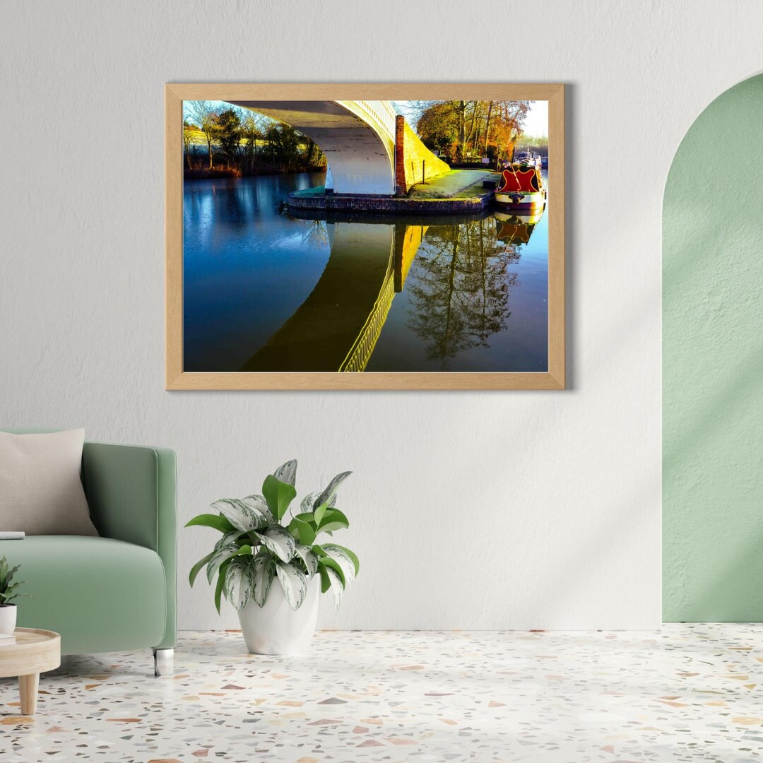 Braunston Marina Reflection Photo Print, Canal Life Wall Art, Narrow ...