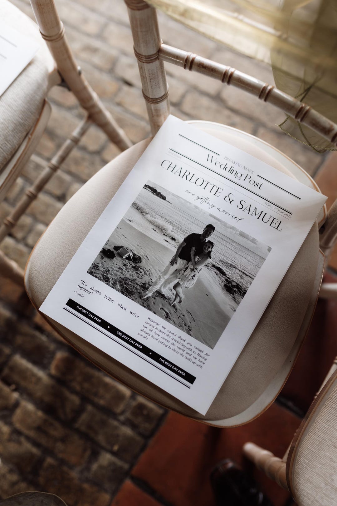Minimalist Wedding Newspaper / Programme - Editable - Etsy