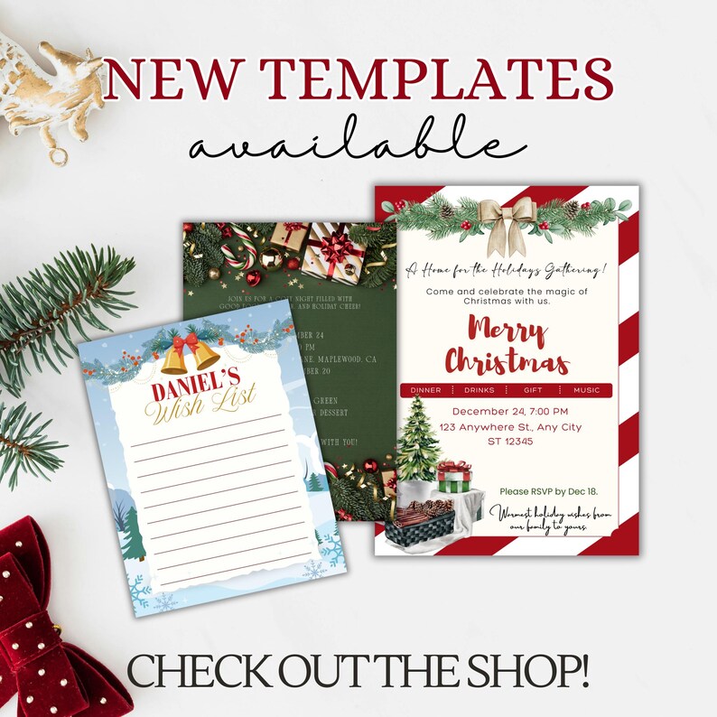 Editable Christmas Fair Invitation Template, Holiday Party Invite ...
