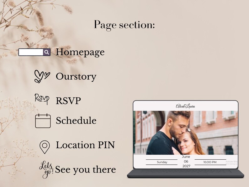 Wedding Website Template Canva, Online RSVP + Guest List Tracker ...