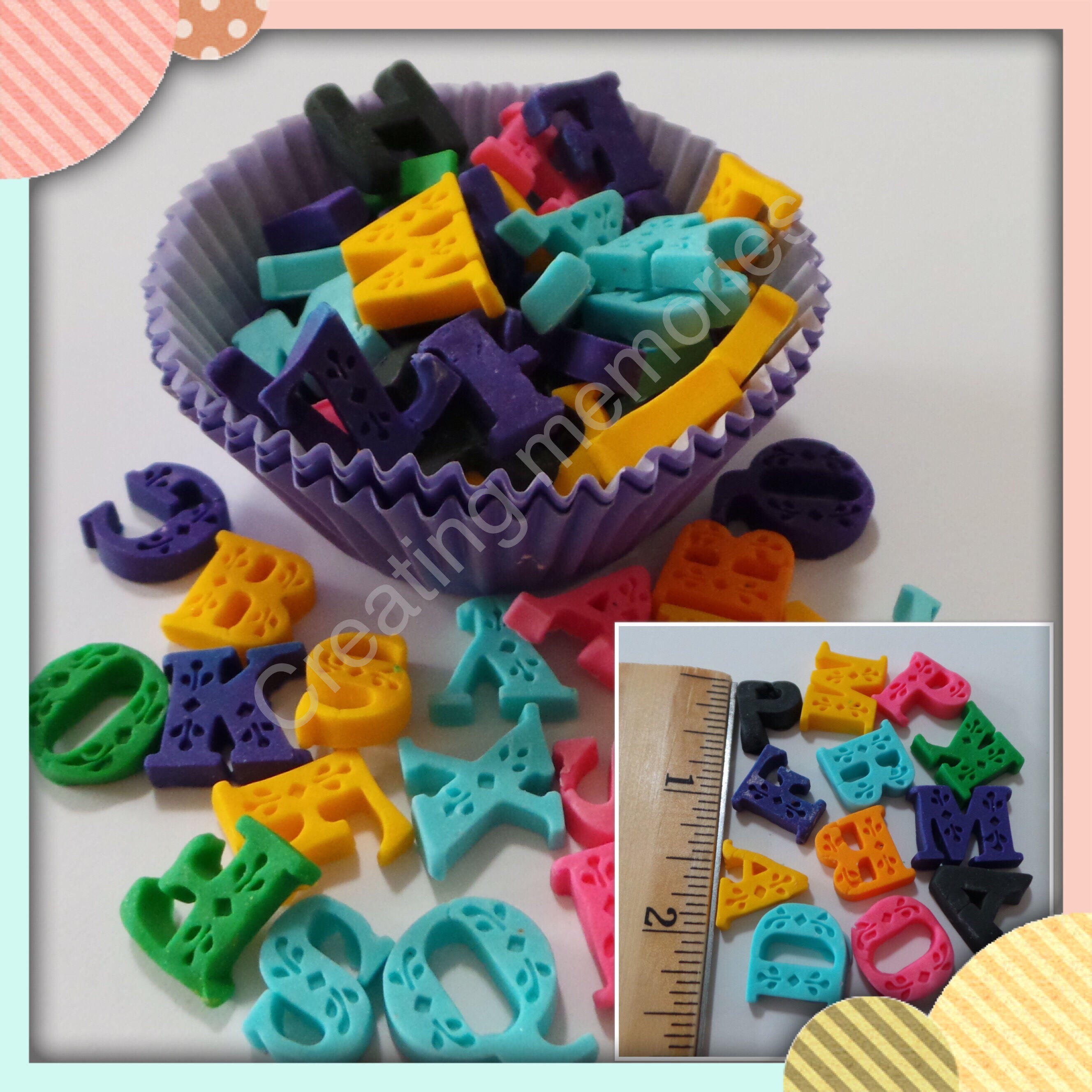 Edible Fondant LETTERS decorations for your Cake Cupcakes | Etsy