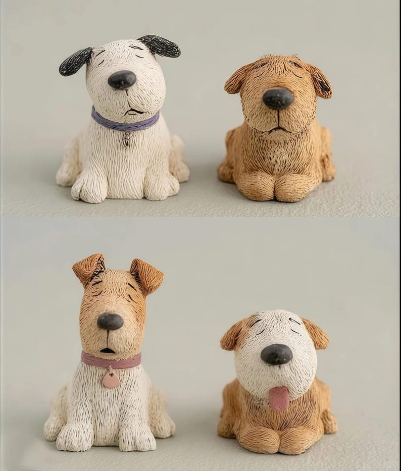 Handmade Ceramic Dog Figurine, Cute Puppy Ornament, Rustic Pottery Dog ...