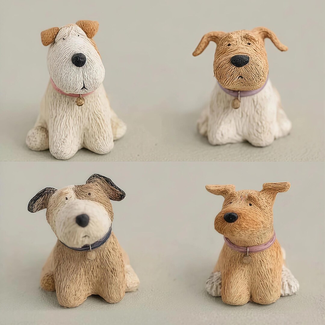Handmade Ceramic Dog Figurine, Cute Puppy Ornament, Rustic Pottery Dog ...
