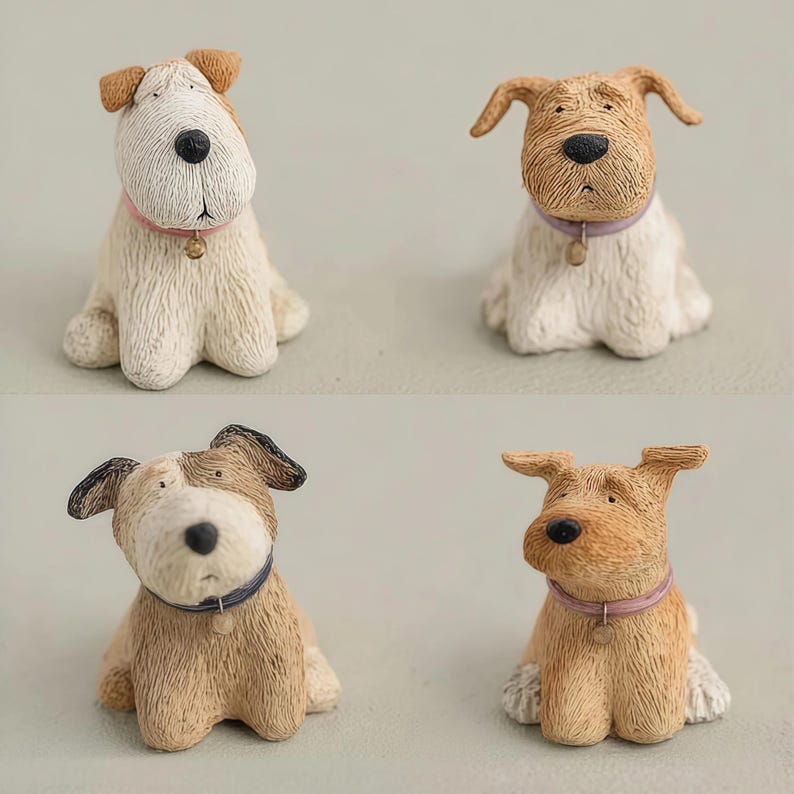Handmade Ceramic Dog Figurine, Cute Puppy Ornament, Rustic Pottery Dog ...