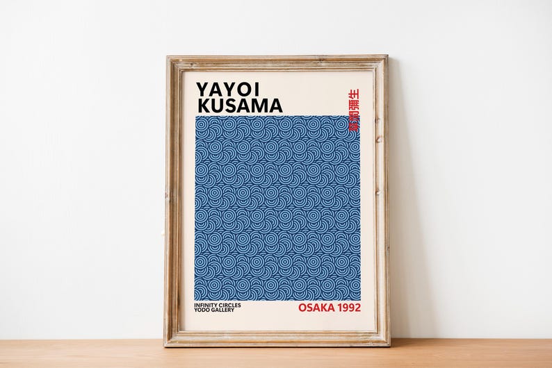 Yayoi Kusama Blue Infinity Circle Poster Print, Kusama Art Print, Yayoi ...