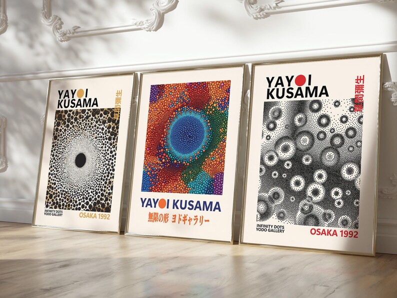 Yayoi Kusama Infinity Dots Set of 3, Kusama Art Print Triptych ...