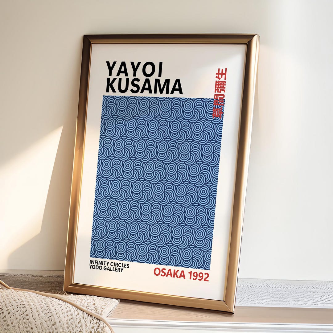 Yayoi Kusama Blue Infinity Circle Poster Print, Kusama Art Print, Yayoi ...