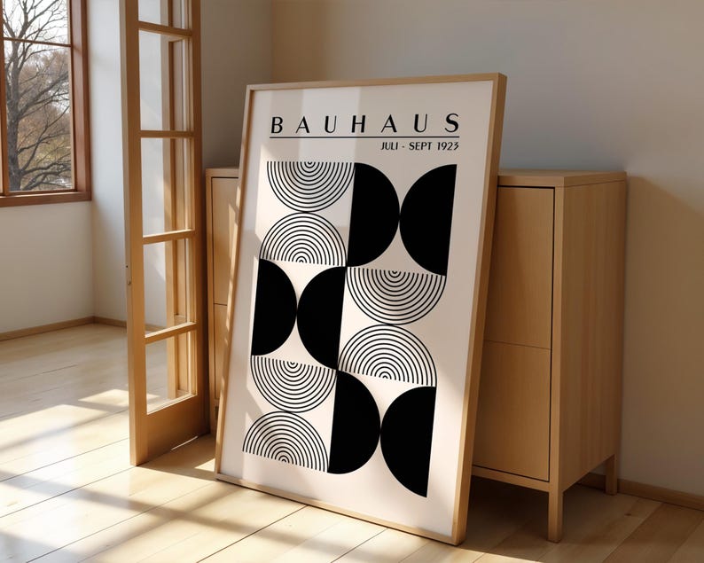 Bauhaus Geometric Abstract Poster, Bauhaus 1923 Exhibition Print, Mid ...