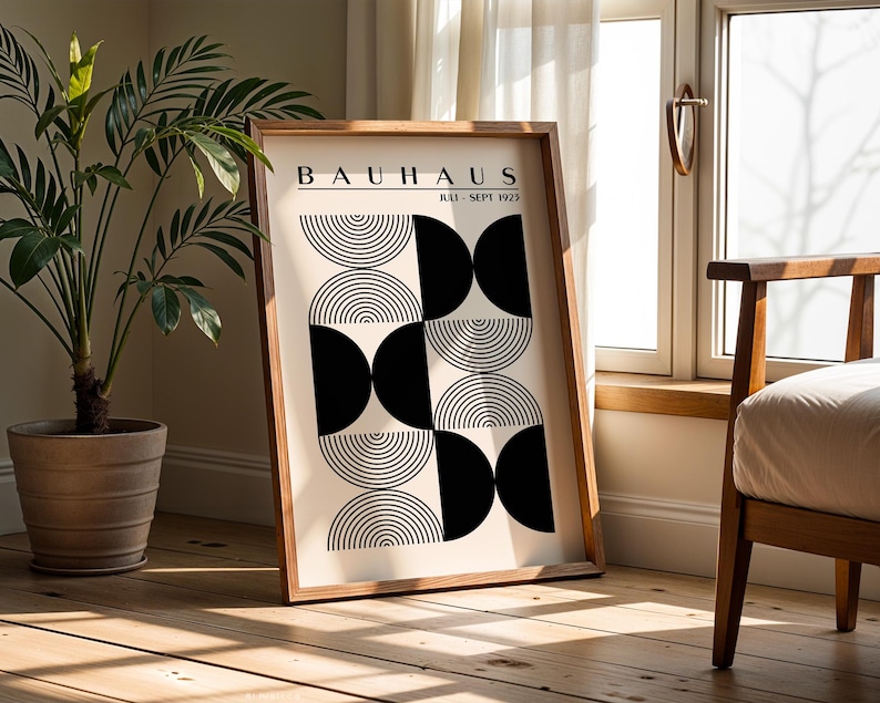 Bauhaus Geometric Abstract Poster, Bauhaus 1923 Exhibition Print, Mid ...