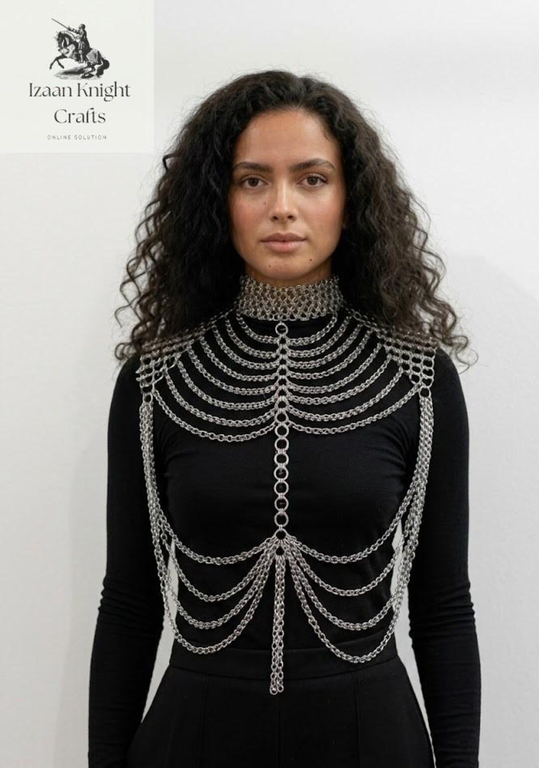Queen Handmade Steel Chainmail Collar Lady Knight Fantasy Chainmail for ...