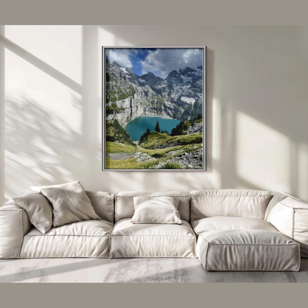 Turquoise Water Wall Art — Swiss Alps Print, Oeschinen Landscape ...