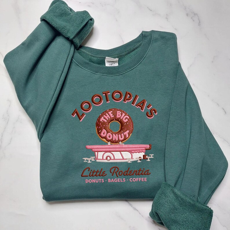Zootopia the Big Donut Embroidered Sweatshirt, Little Rodentia Donuts ...