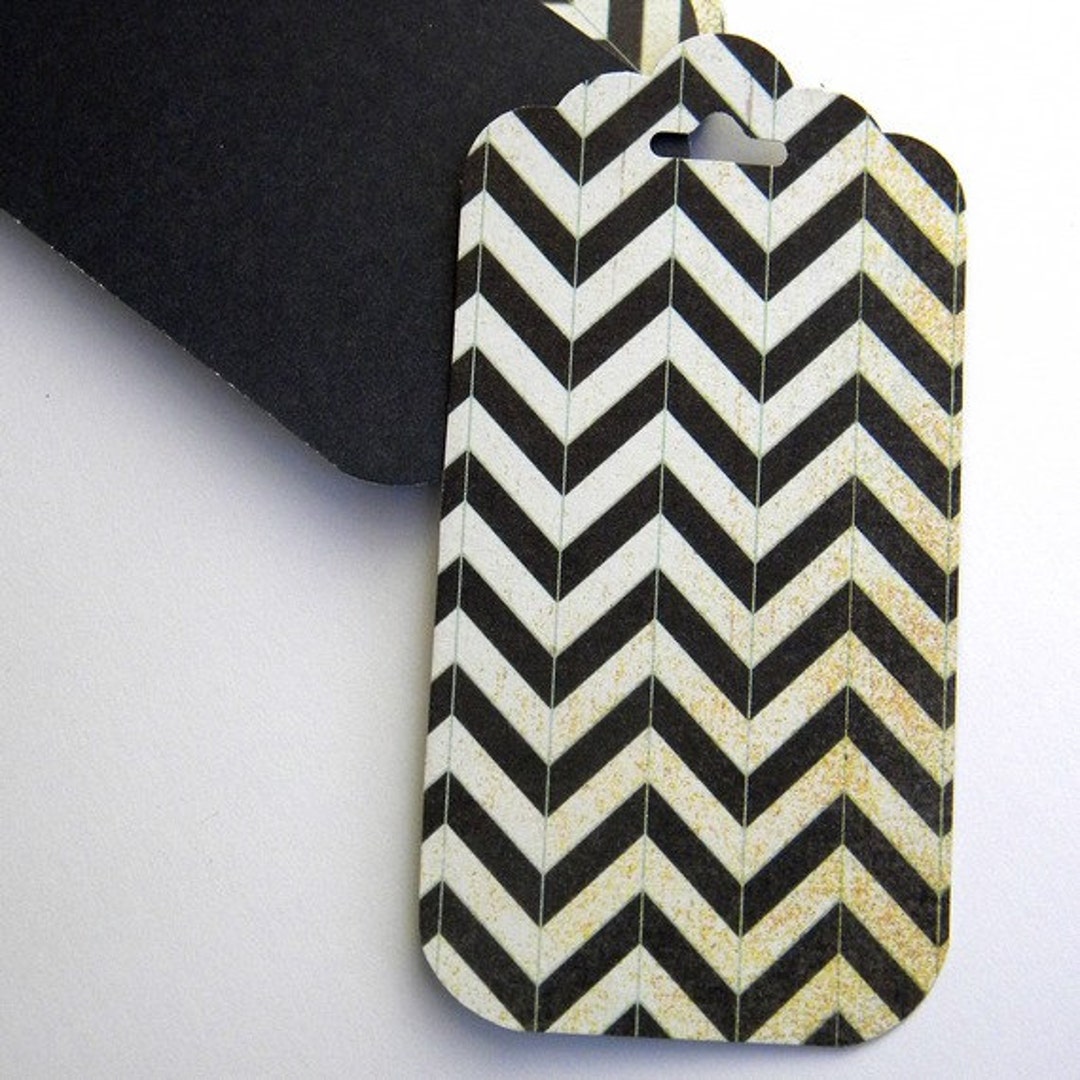 13 Large Paper Tags - Chevron Gift Tags - Scrapbook Supplies - Favor ...