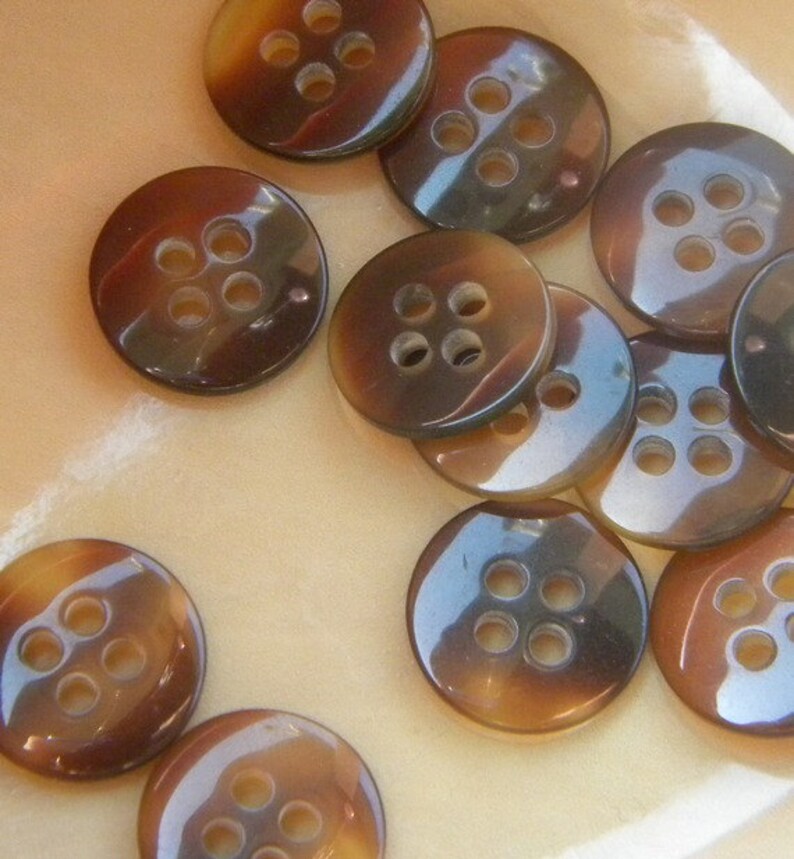 12 Brown Plastic Buttons. 4 Hole Design. Buttons for Sewing or - Etsy
