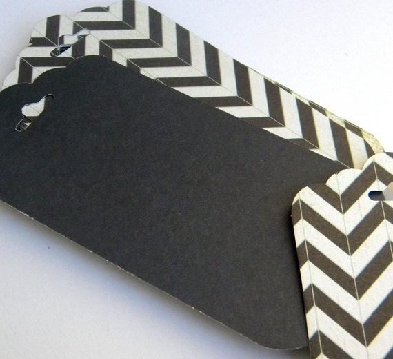 13 Large Paper Tags - Chevron Gift Tags - Scrapbook Supplies - Favor ...