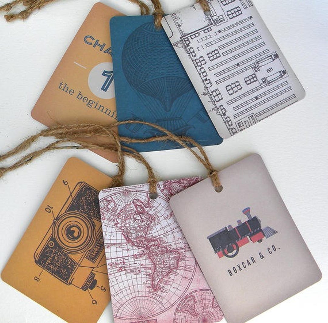 6 Large Paper Tags With Vintage Inspired Designs - Paper Tags for Craft ...