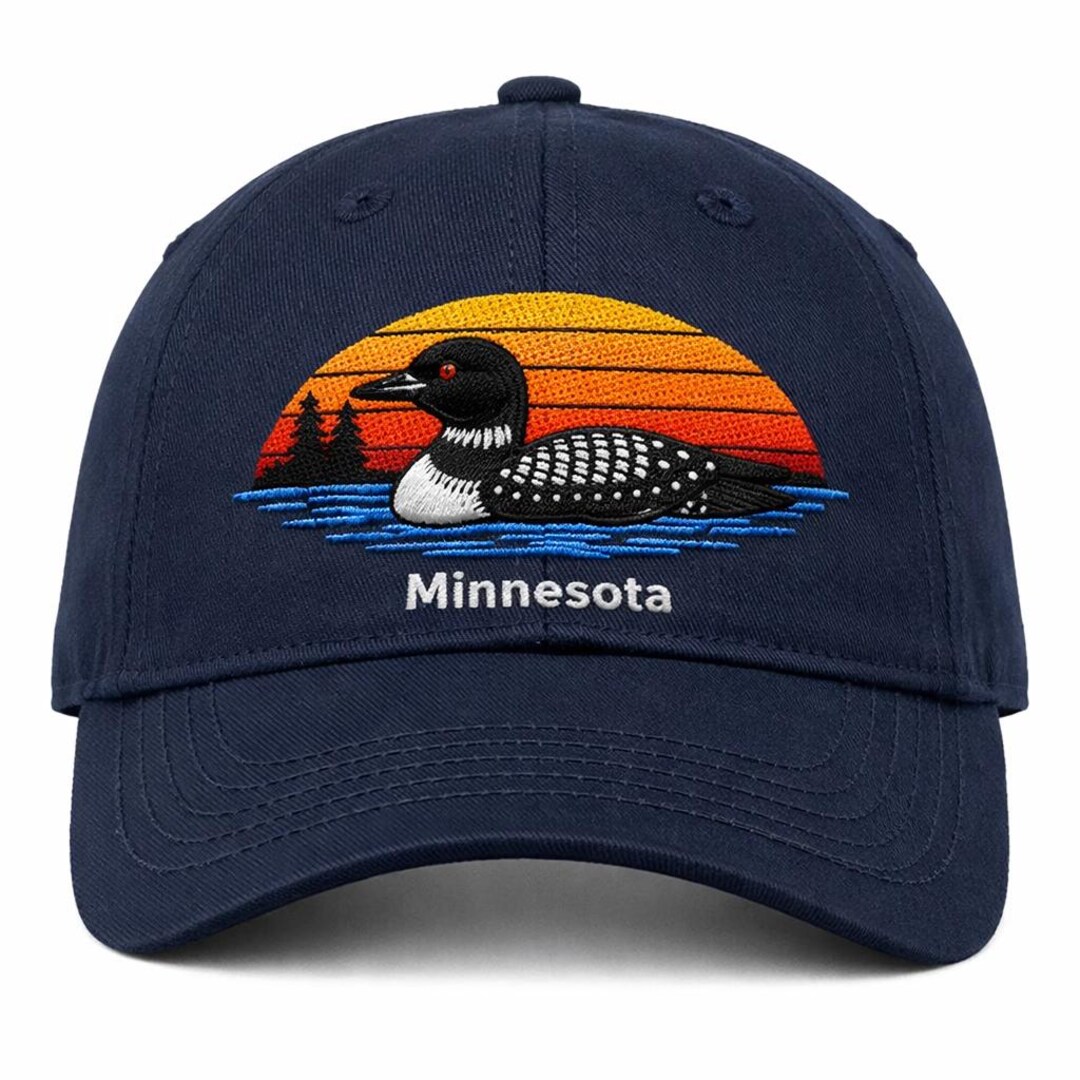 Custom Minnesota Loon Embroidered Hat Bird Lover Gift Wildlife ...