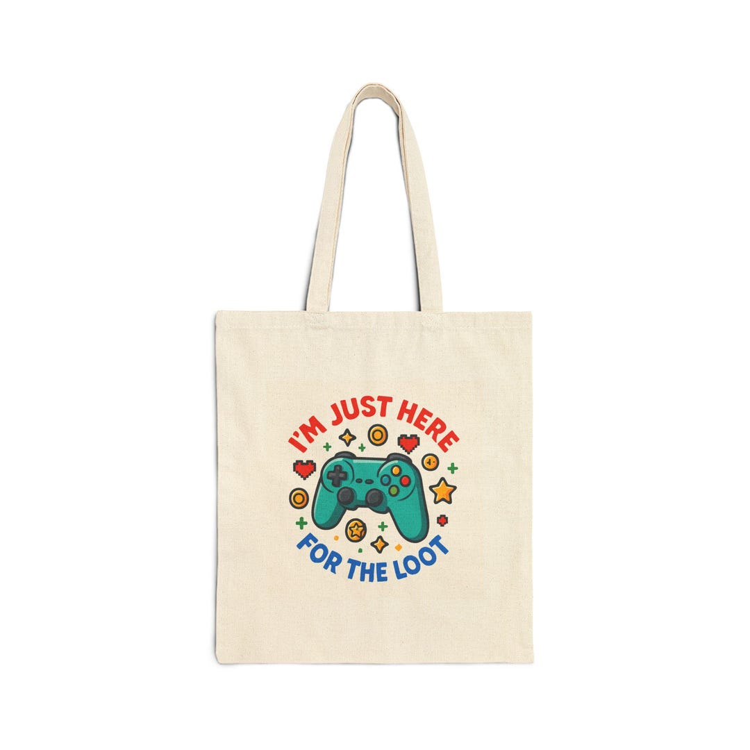 Cotton Canvas Tote Bag: Gamer Loot Design - Etsy