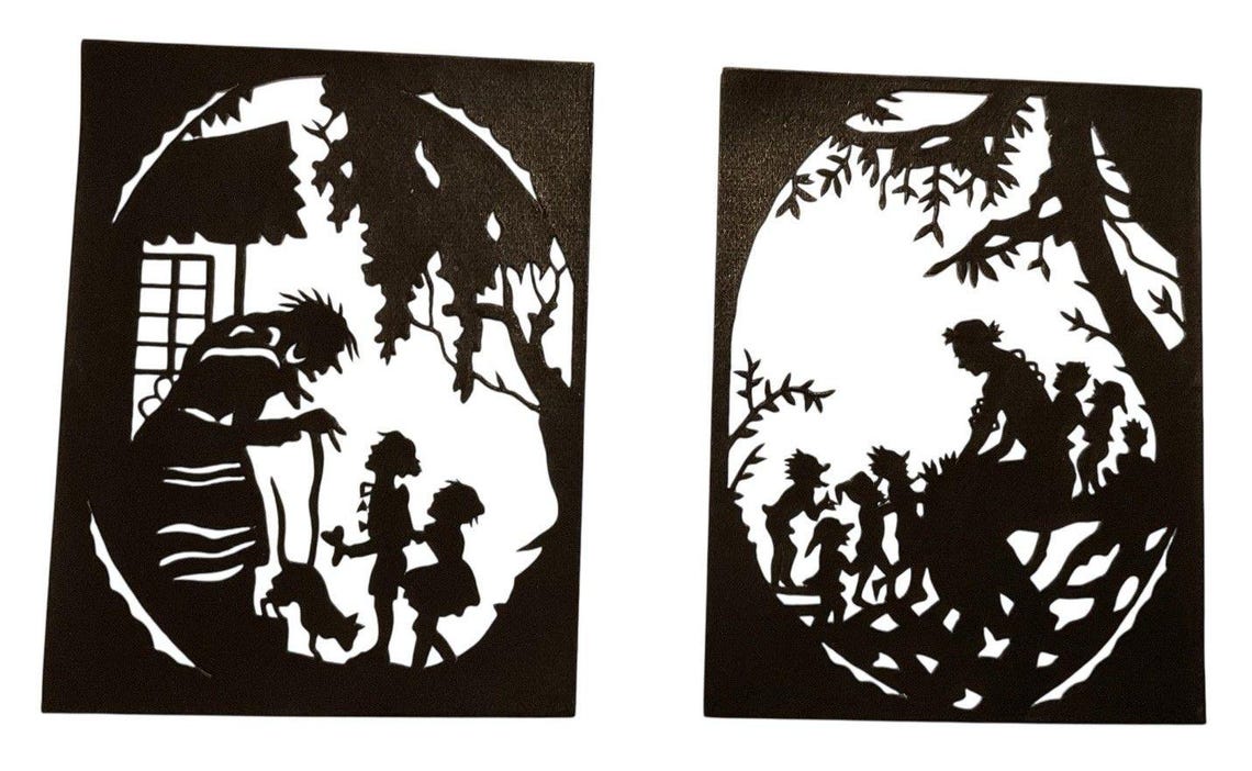 Scherenschnitte Grimm Fairy Tales Set of 6 Scissor Paper Cuts German ...
