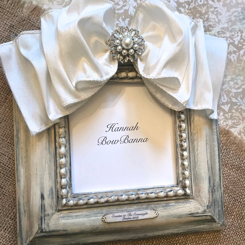 Picture Frame Jeweled Bow Personalize White Wedding Portrait - Etsy