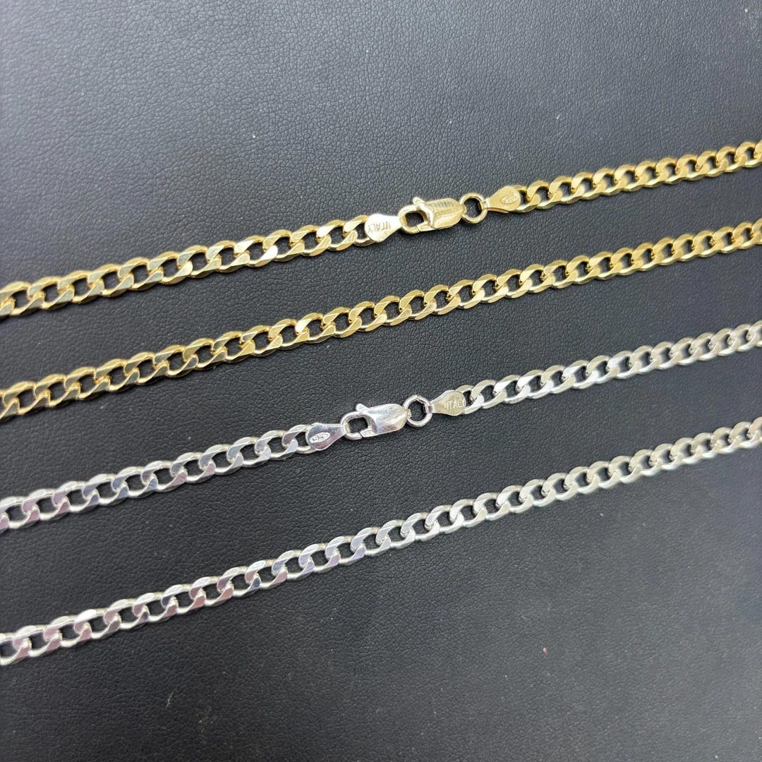 925 Sterling Silver 5mm Curb Chain Necklace - Etsy