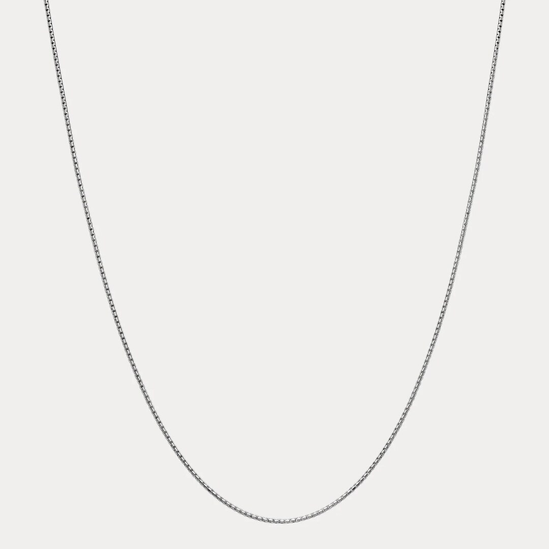 925 Sterling Silver 1.8mm Rounded Box Chain Necklace - Etsy