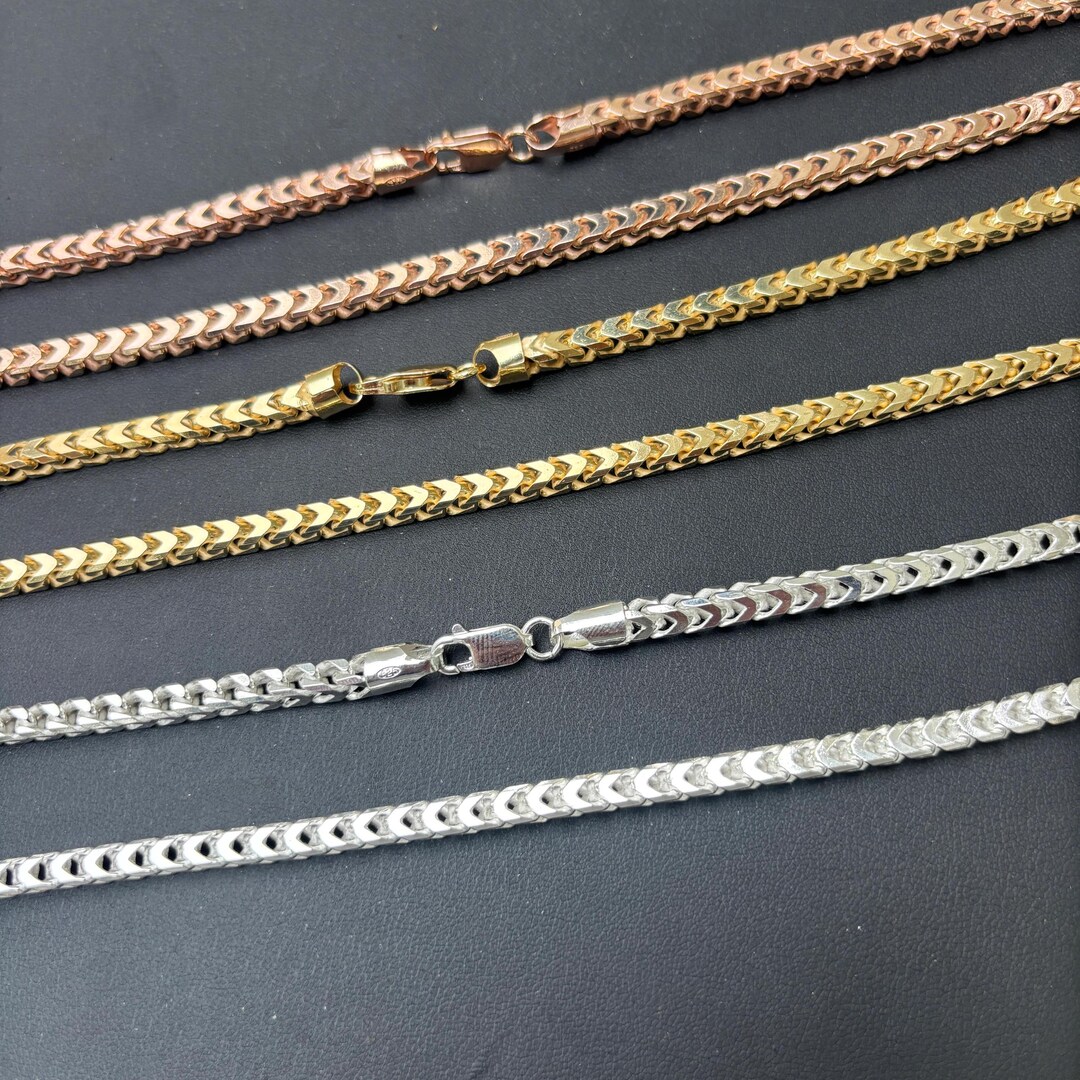 925 Sterling Silver 5mm Franco Chain Necklace - Etsy