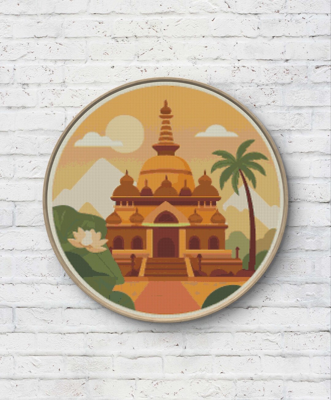 India Taj Mahal Cross Stitch Pattern, Digital Needlework: Easy ...