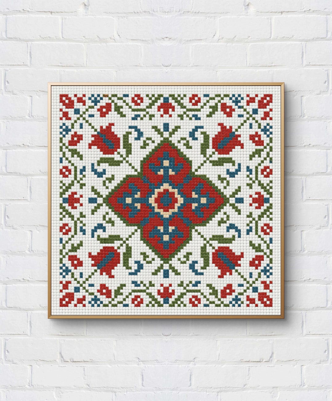 Turkish Motif Cross Stitch Pattern: Traditional Anatolian Embroidery ...