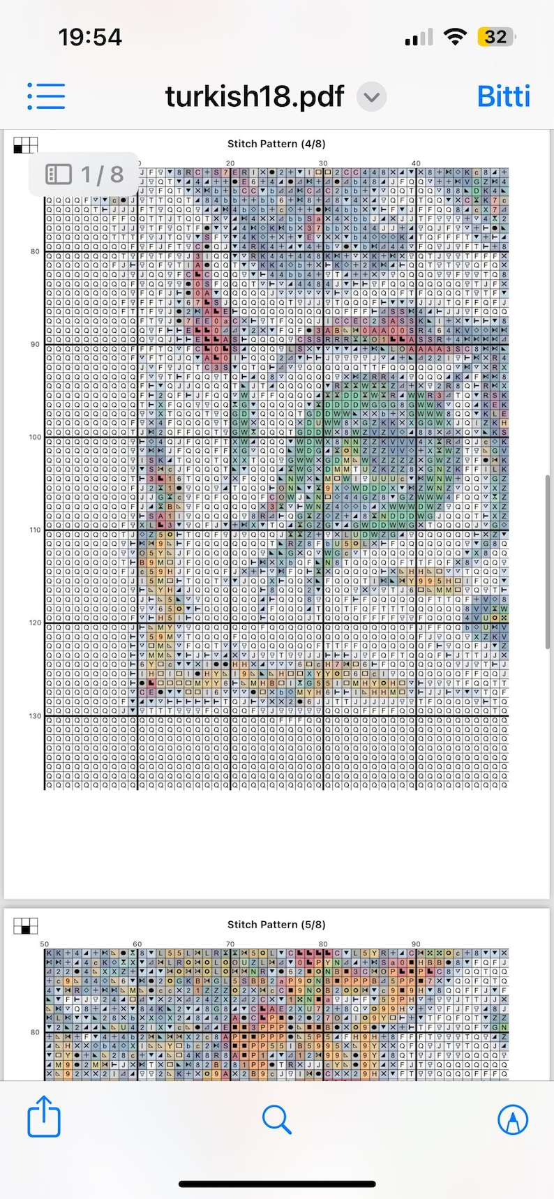 Islamic Marbling Art Cross Stitch Pattern: Traditional Islamic ...