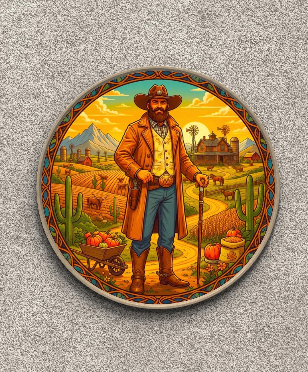 Western Farmer Cross Stitch Pattern: American Farm Embroidery Pdf ...