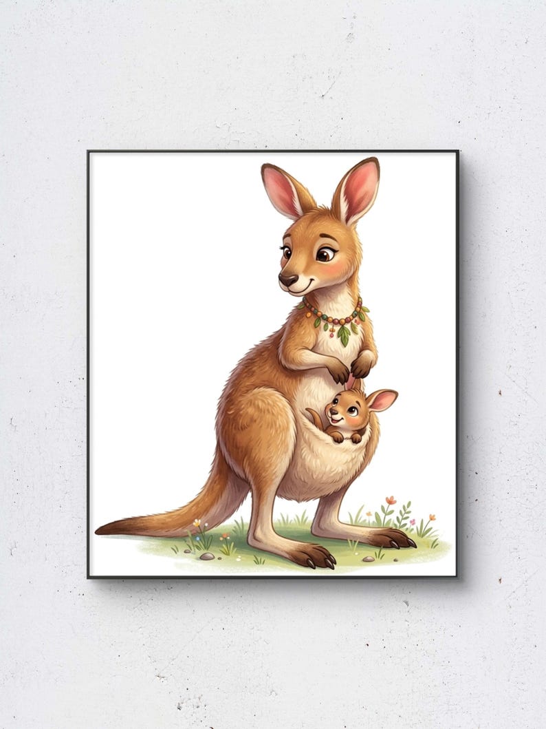 Cute Kangaroo Cross Stitch Pattern: Mother Joey Embroidery PDF (digital ...