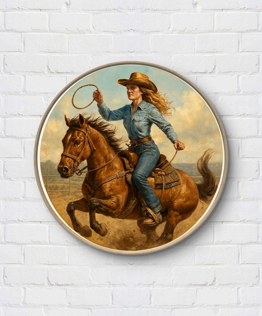Western Rodeo Lady Cross Stitch Pattern : Cowboy and Horse Embroidery ...