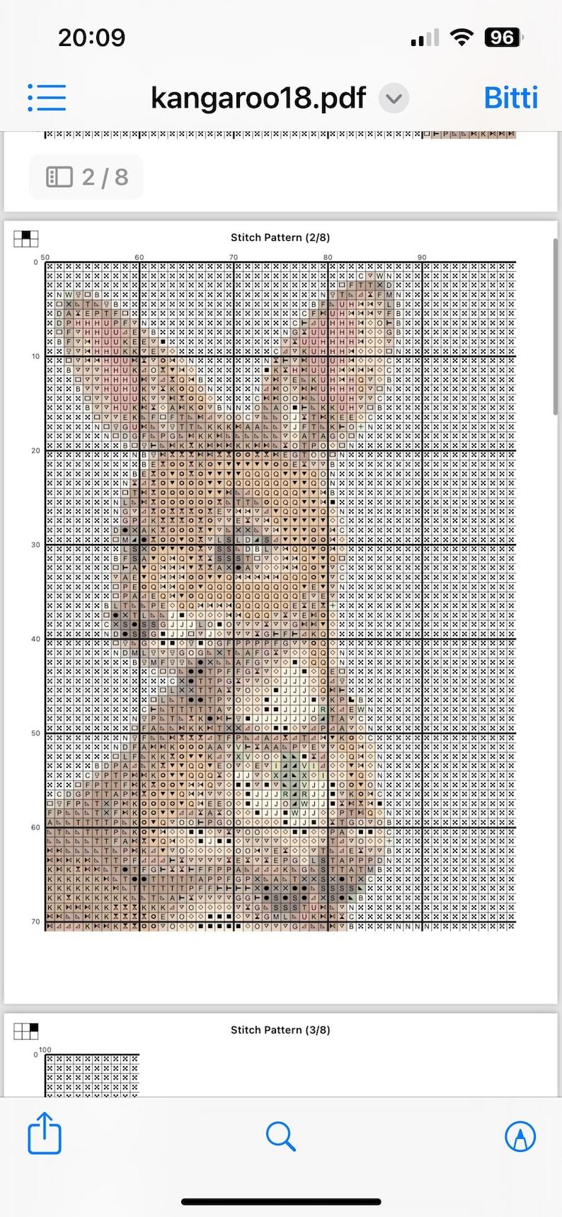 Cute Kangaroo Cross Stitch Pattern: Mother Joey Embroidery PDF (digital ...