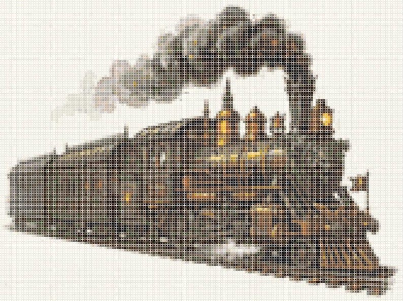 Vintage Gothic Train Cross Stitch Pattern: Intermediate Embroidery PDF ...