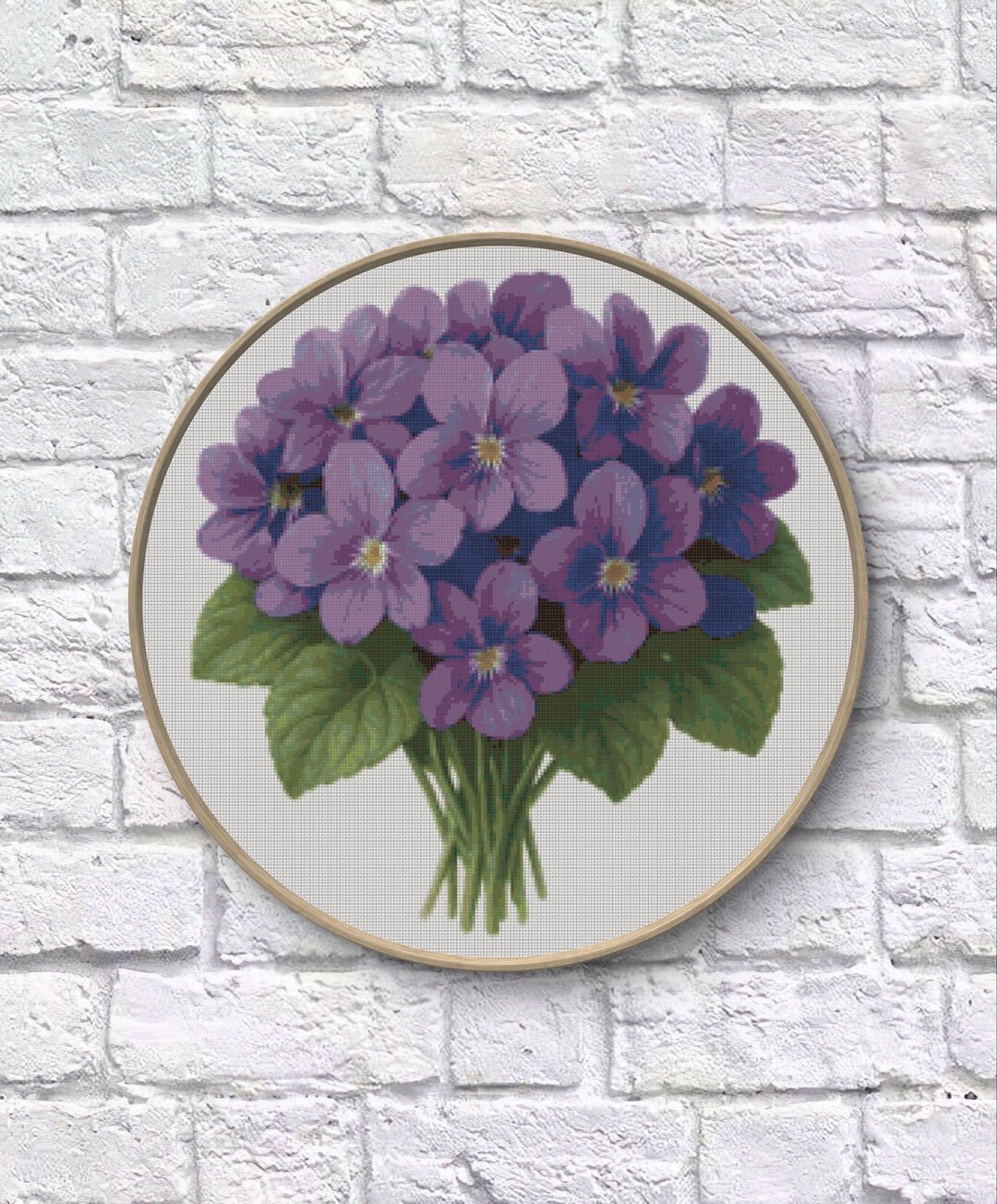 Violets Cross Stitch Pattern : Easy Embroidery (digital Download) - Etsy